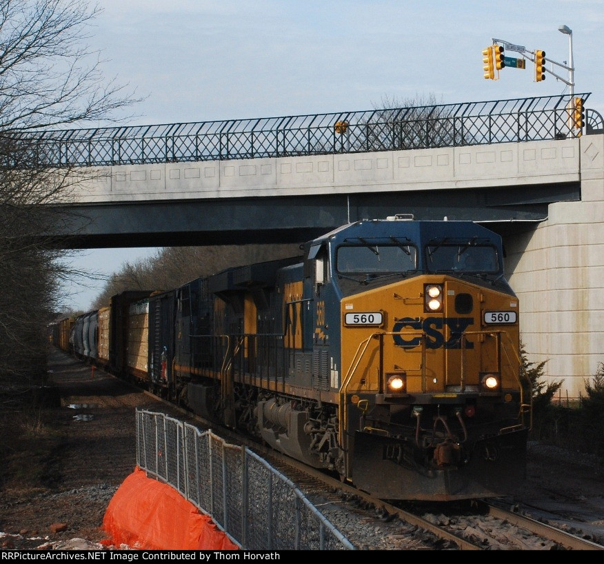 CSX 410 passes beneath the new Route 206 overpass